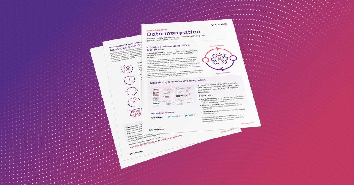 Data integration data sheet | Orgvue