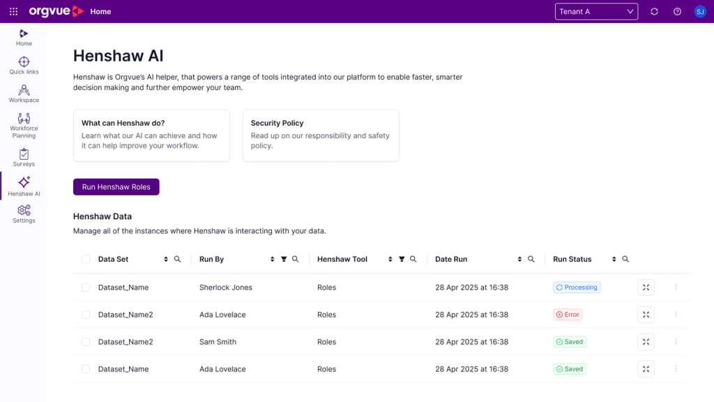 Henshaw & Orgvue’s use of AI | Orgvue